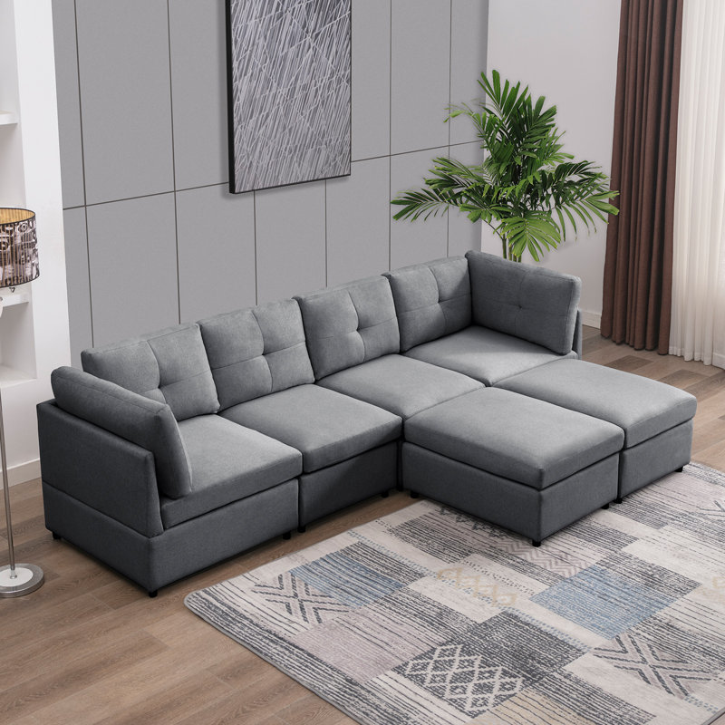 Latitude Run® Burmah Latitude Run® Modern U Shaped Convertible Sofa Couch, Modular Sectional ...